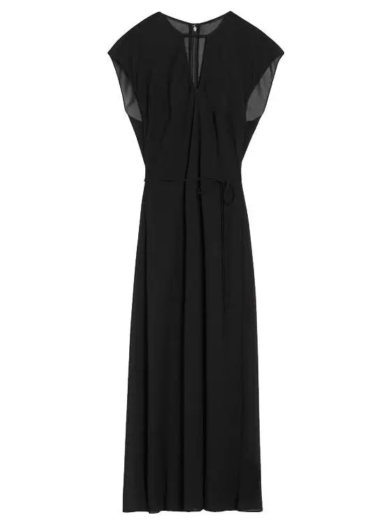 Calvin Klein Midi Dress With Belt - Black