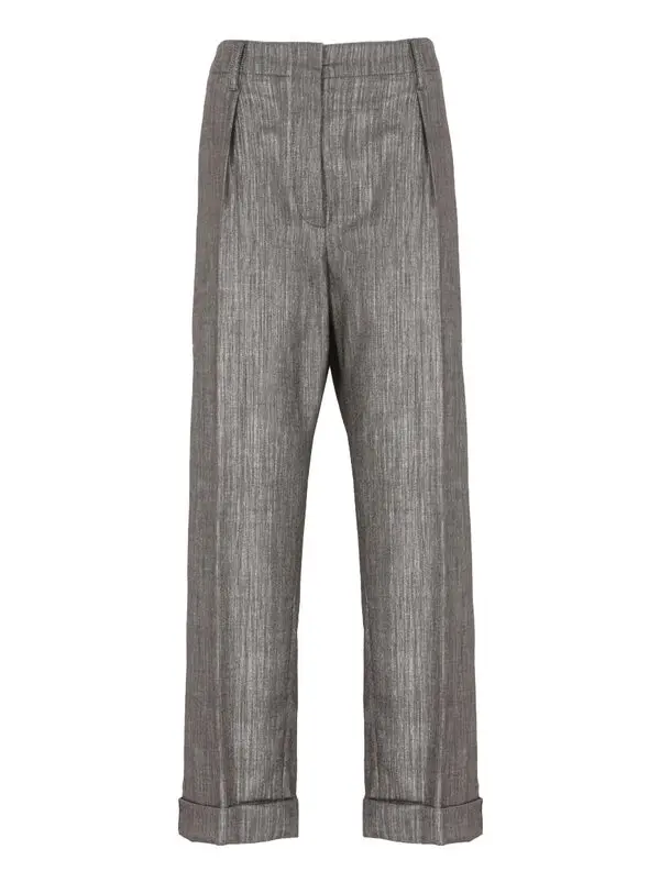 Brunello Cucinelli Wide-leg Trousers - Silver