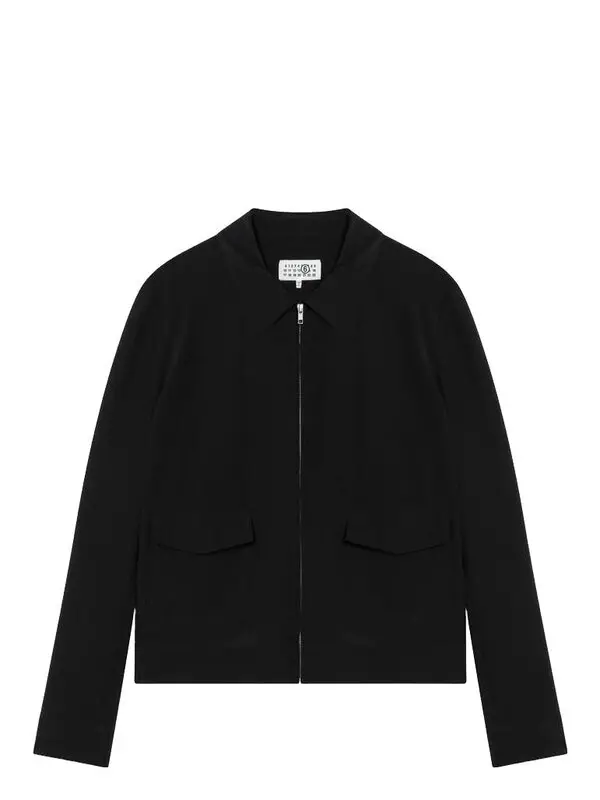 MAISON MARGIELA Silk Zip-up Jacket - Black