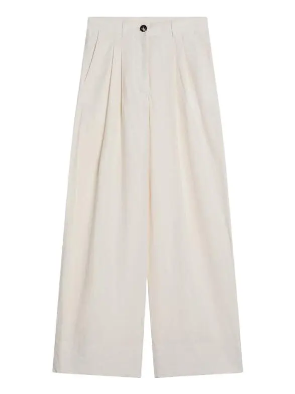 MKDT STUDIO Wide Leg Cotton Trousers - White