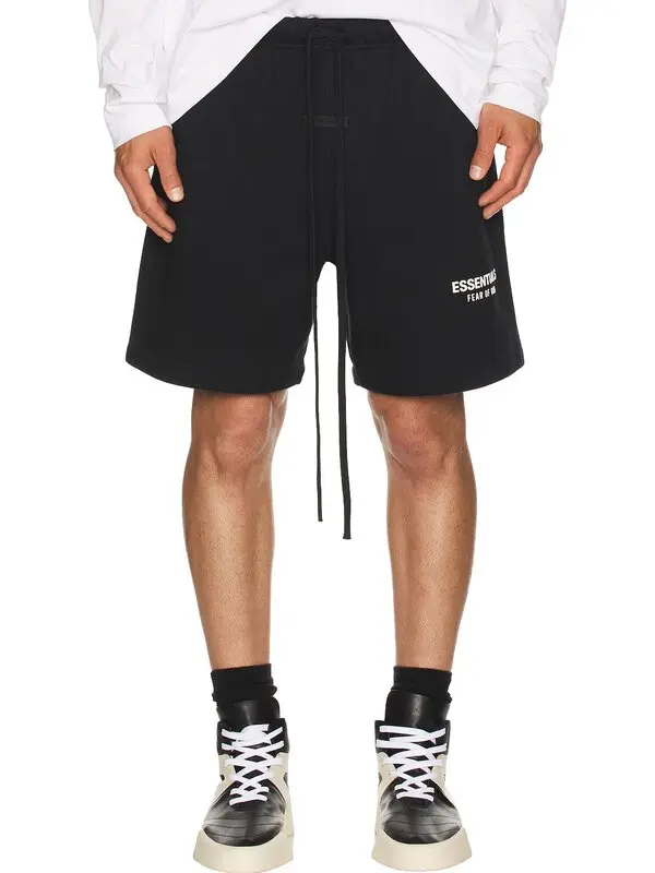 Fear Of God Essentials Soccer Fleece Shorts - Jet Black