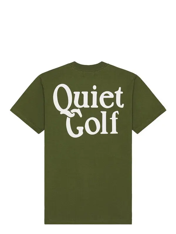 QUIET GOLF Heritage Stack Tee - Olive