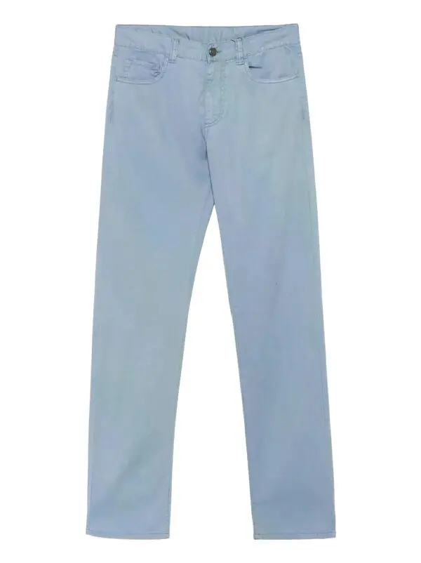 Canali Twill Trousers - Blue