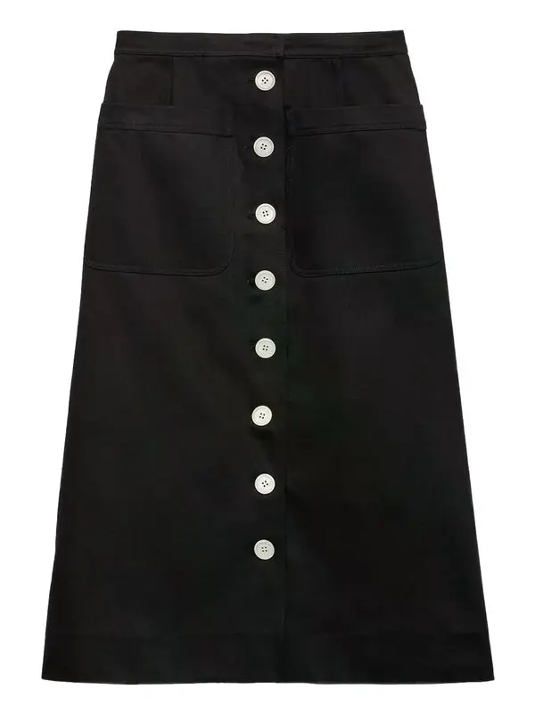 Prada Mid-length Cotton Skirt - Black