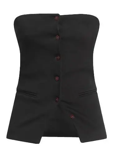 ALYSI Tube Top In Cotton Blend - Black