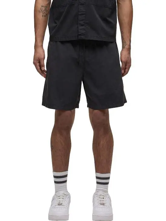 Hudson Jeans Cotton-blend Drawstring Shorts - Black Slate