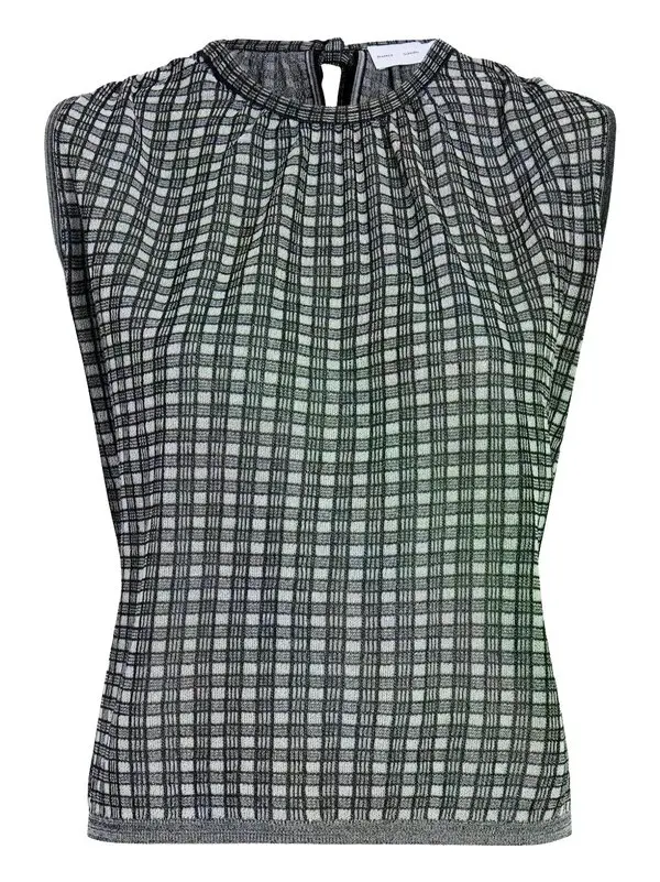 Proenza Schouler White Label Bradley Checkered Top - Black