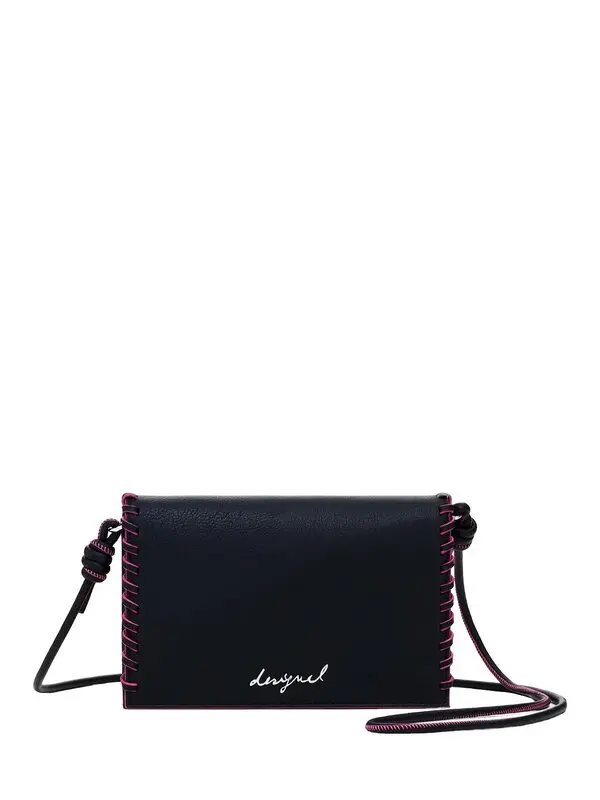 Desigual Faux Leather Wallet On A Strap - Black