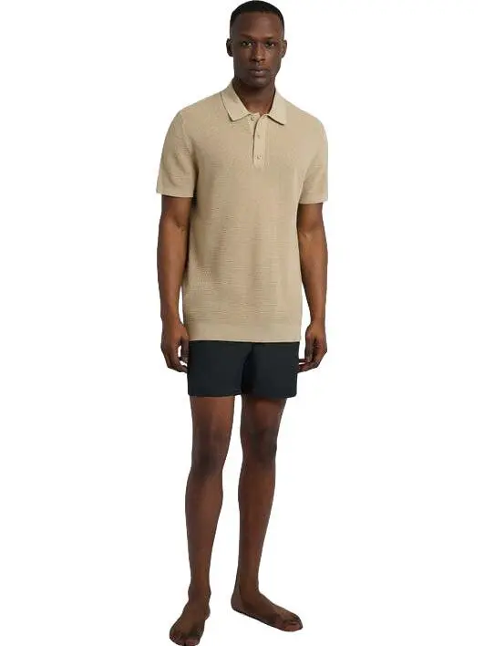 Onia Cotton Textured Knit Polo - Sand