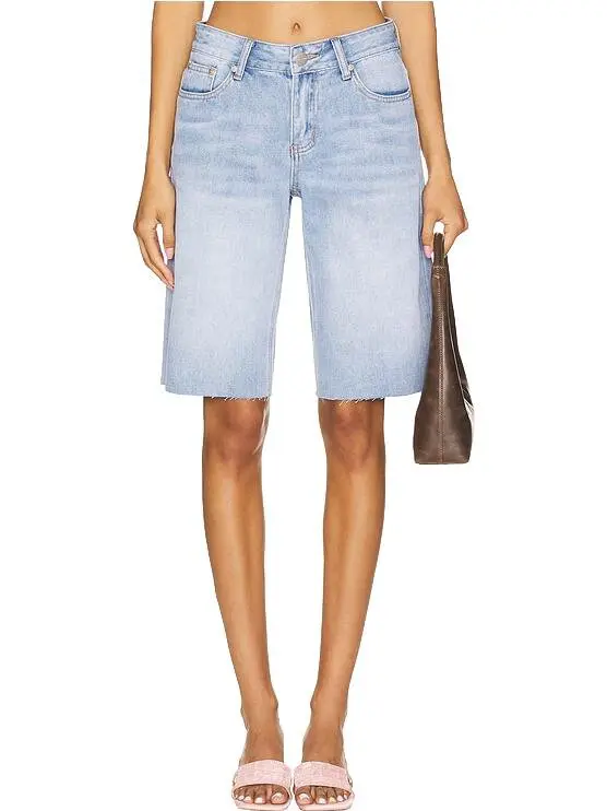 Superdown Karoline Denim Short - Light Blue Wash
