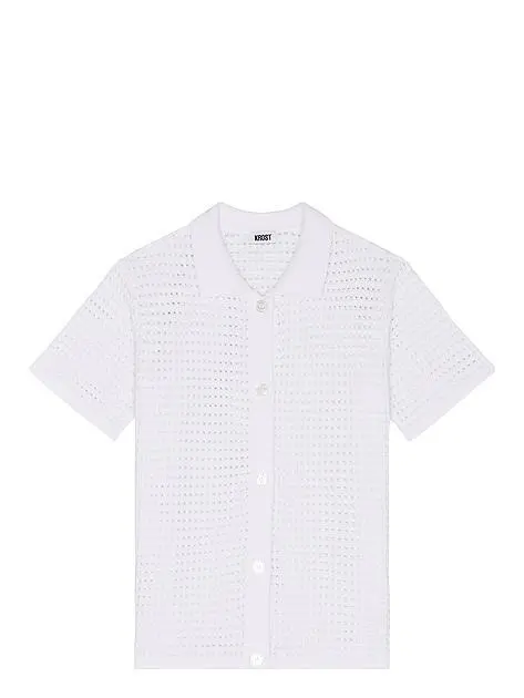 KROST Venice Short Sleeve Button Up Shirt - White
