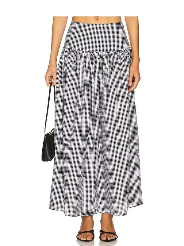Tularosa Rory Maxi Skirt - Black & Ivory Gingham