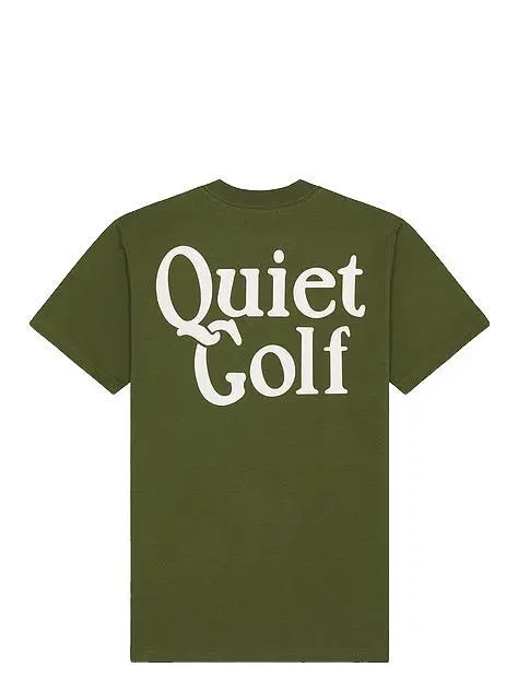 QUIET GOLF Heritage Stack Tee - Olive
