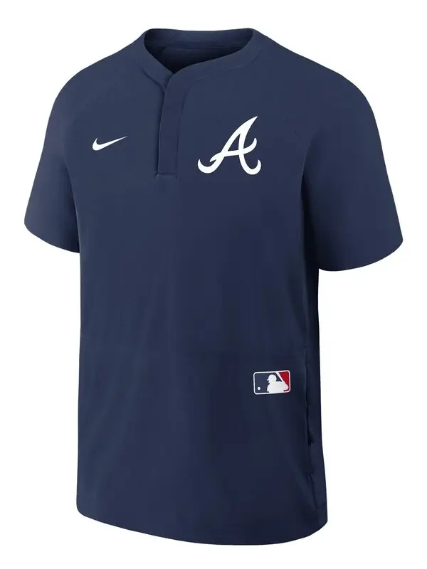 Nike Atlanta Braves Authentic Collection Mlb Short-sleeve Windshirt - Blue
