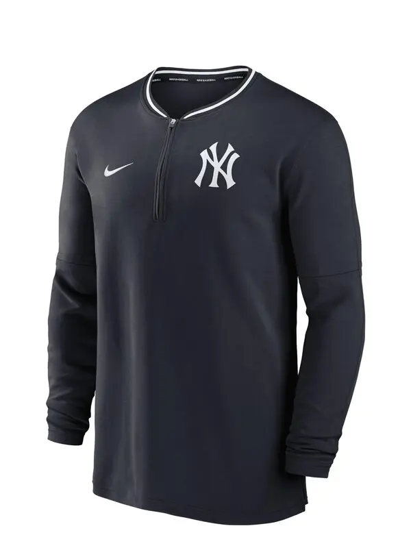 Nike New York Yankees Authentic Collection Dri-fit Mlb 1/2-zip Long-sleeve Top - Blue