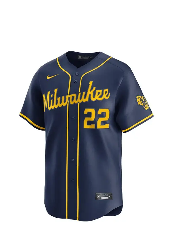 Nike Christian Yelich Milwaukee Brewers Dri-fit Adv Mlb Limited Jersey - Blue