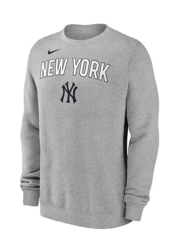 Nike New York Yankees Mlb Pullover Crew - Grey
