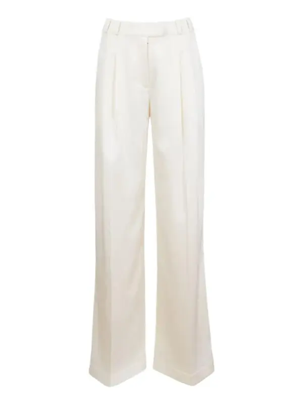 Fleur Du Mal Satin Relaxed Pant - Vanilla