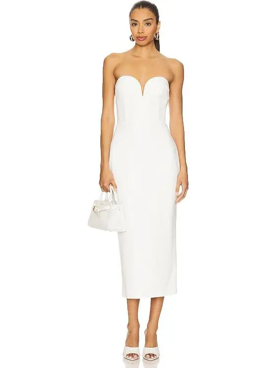 SANS FAFF Evening Midi Dress - White