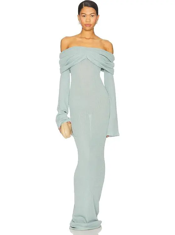 SEROYA Xenia Maxi Dress - Frosted Sea