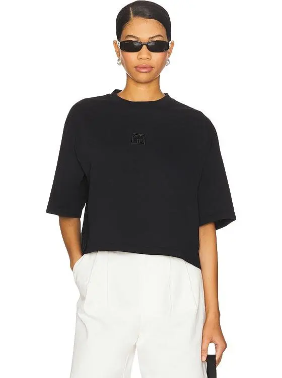 ANINE BING Myers Cropped Tee - Black