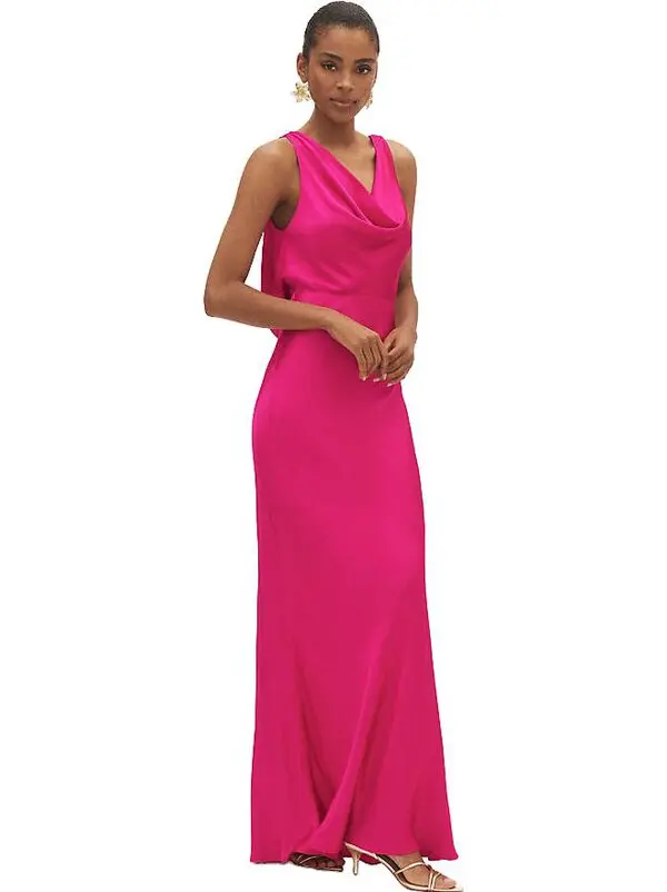 MARE MARE Sleeveless Cowl-neck Backless Maxi Dress - Pink