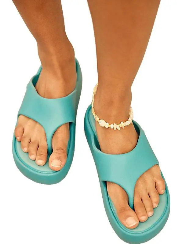 Melissa Free Platform Thong Sandals - Teal
