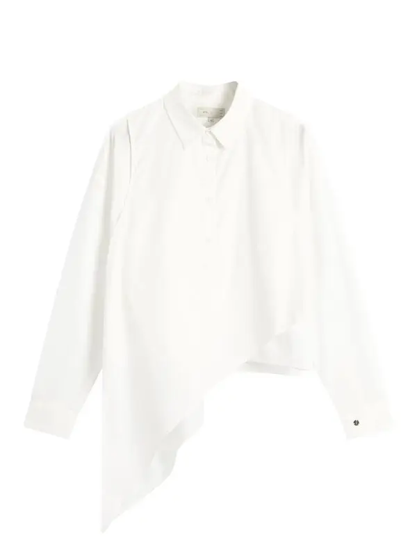 STEL Asymmetric Double Layer Shirt - White