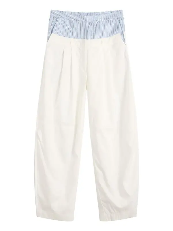STEL Layered Wide Leg Trousers - Blue Stripe