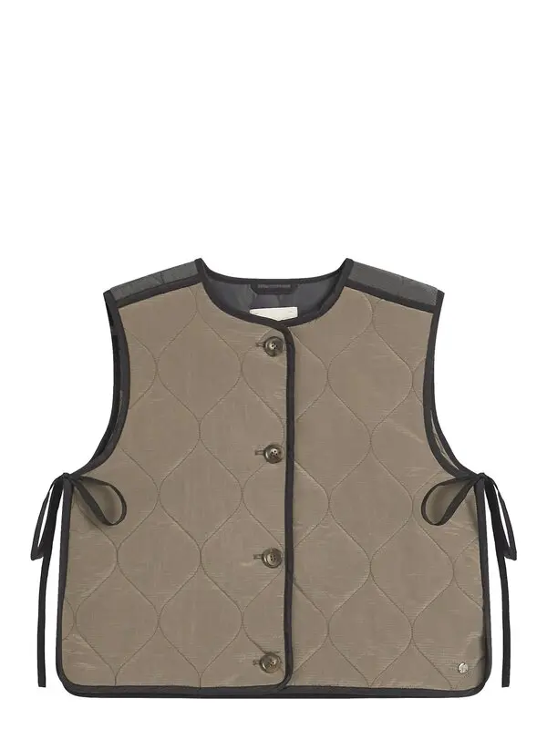 STEL Contrast Quilted Vest - Mud