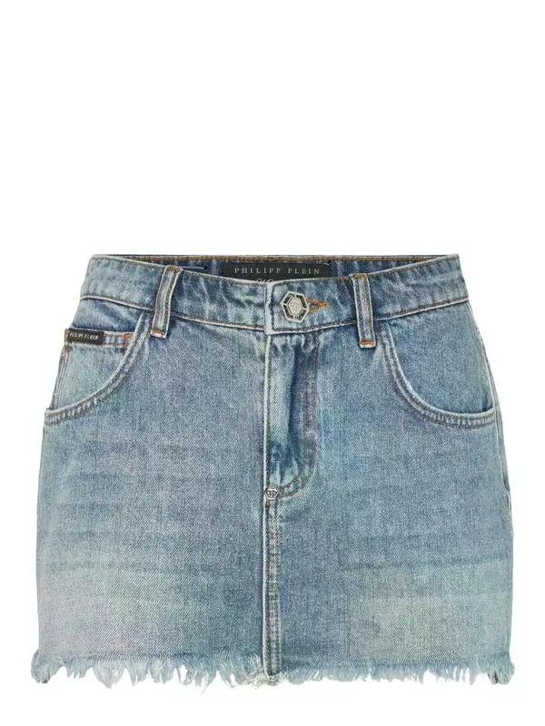 Philipp Plein Fitted Denim Mini Skirt - Blue