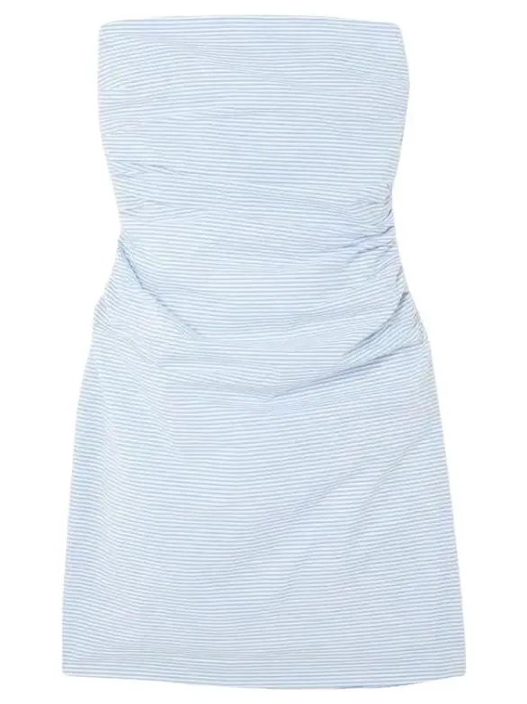 Bernadette Vera Strapless Ruched Mini Dress - Blue