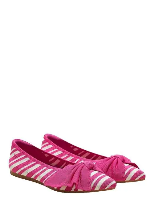 Vivaia Pointed-toe Bow Flats - Fuchsia Multi Stripe