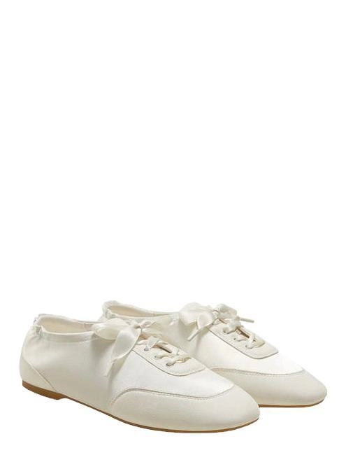 Vivaia Cristina Square-toe Satin Ballet Sneakers - Light Gold