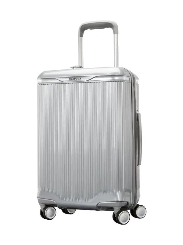 SAMSONITE Silhouette 18 Hardside Expandable 21" Carry On Spinner - Metallic Silver