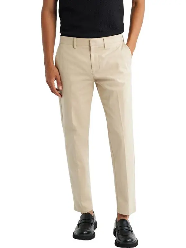 OPEN EDIT Slim Fit Stretch Cotton Chinos - Beige Hummus
