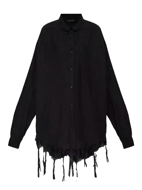 Balenciaga Lace Panel Shirt - Black
