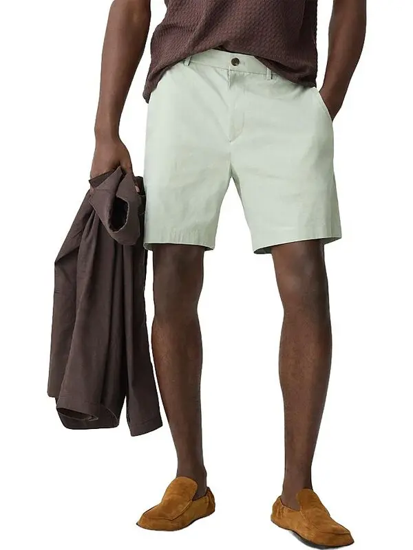 Theory Curtis Drawstring Linen Shorts - Light Greenstone