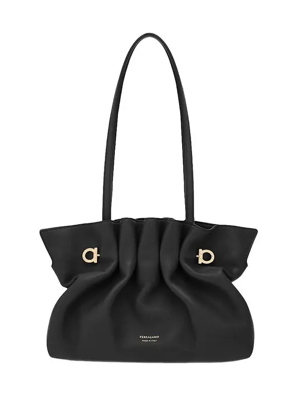 FERRAGAMO Piercing Shoulder Bag - Nero