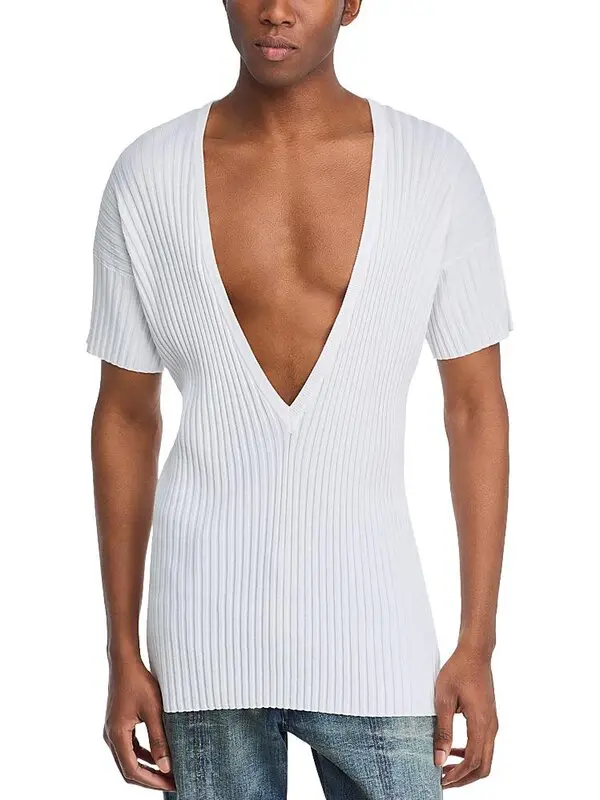 MAISON MARGIELA Deep V-neck Sweater - Off White