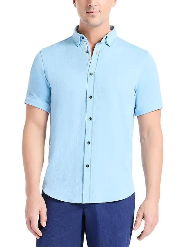 Robert Graham Hammond Short Sleeve Woven Shirt - Blue