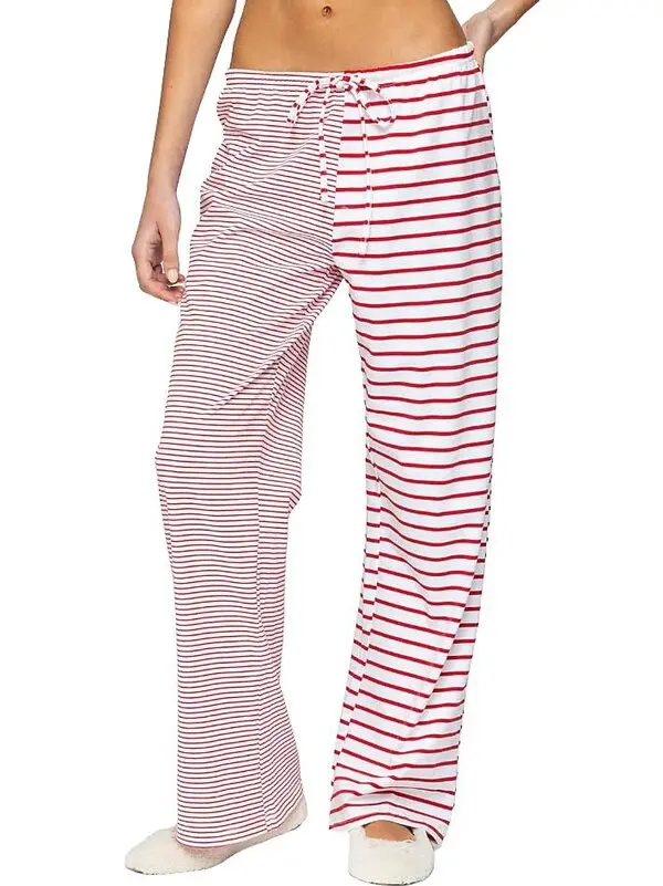 EDIKTED Laken Striped Pants - Pink And White