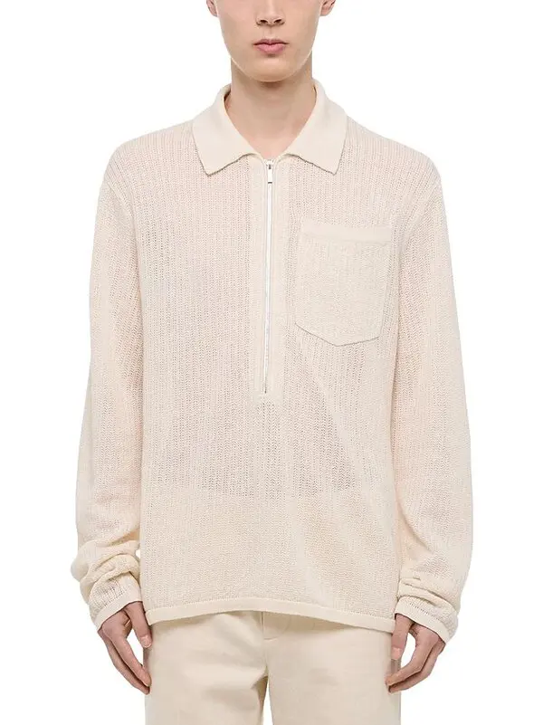 Helmut Lang Linen Polo Sweater - Ivory