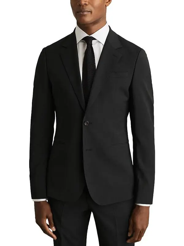 REISS Promise Plain Weave Blazer - Black