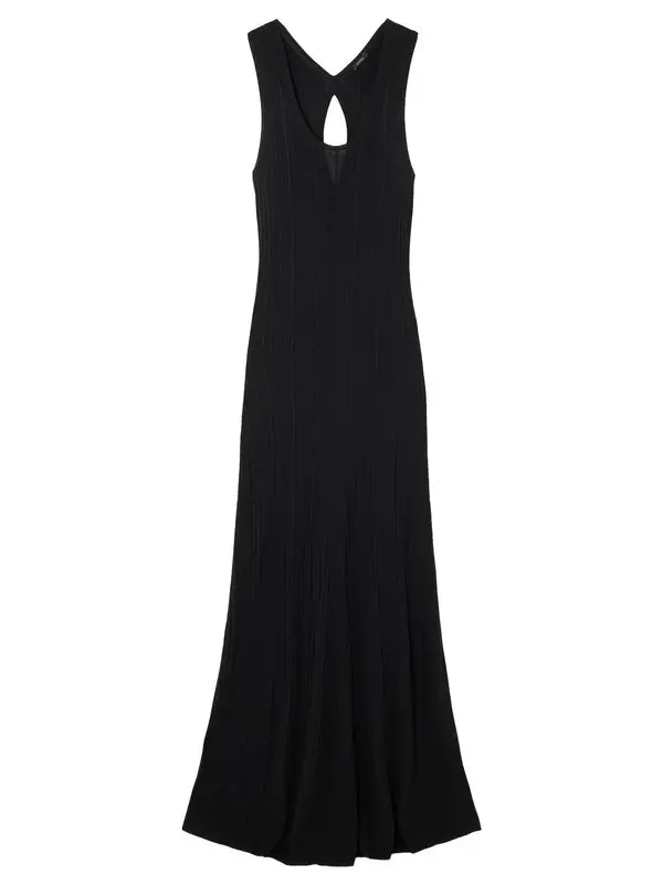 JOSEPH Cutout Ribbed-knit Maxi Dress - Black