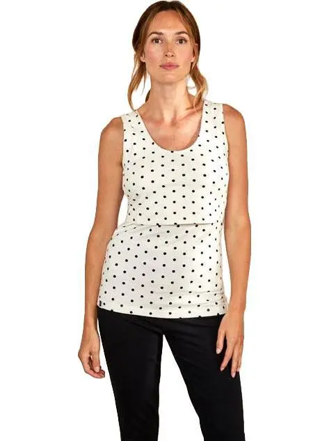THE BSHIRT Nursing Vest - Cream/black Spots