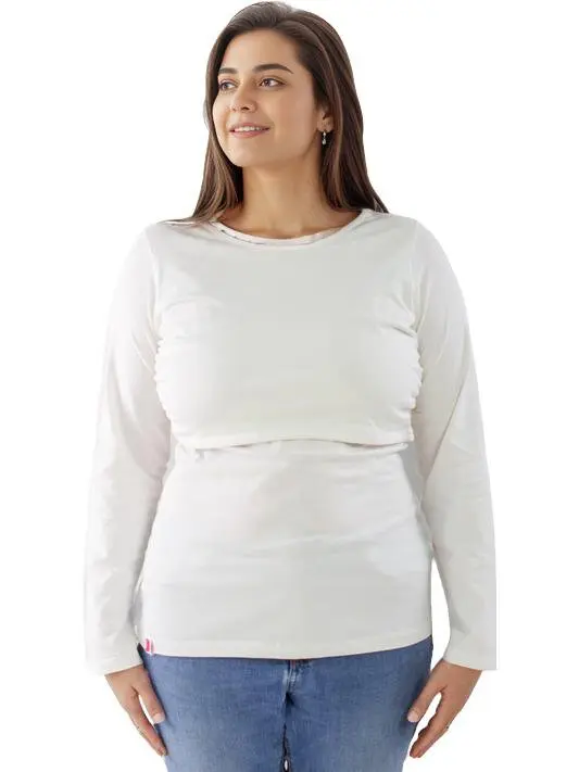 THE BSHIRT Nursing Long Sleeve Top - White