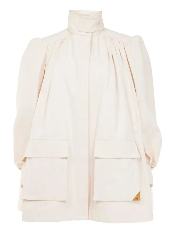 Chloé Puff-sleeve Cotton Canvas Utility Jacket - Light Pink