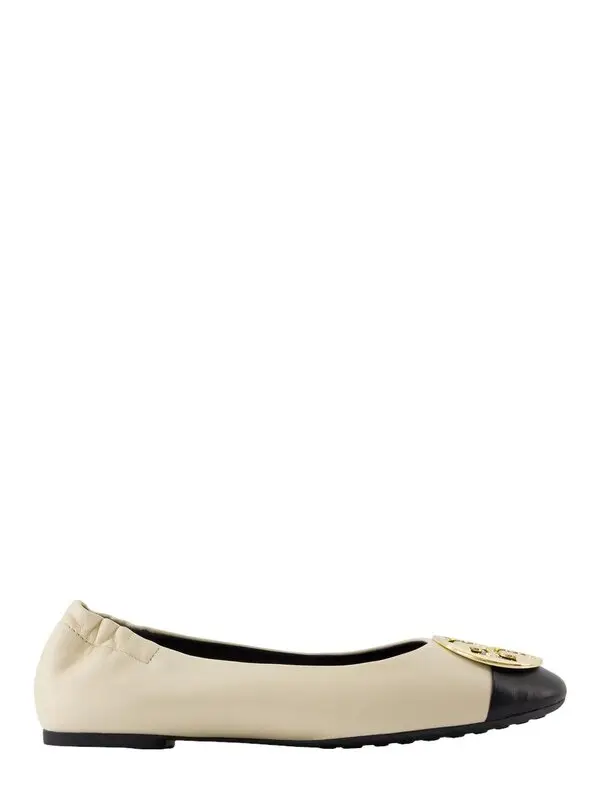 Tory Burch Claire Cap-toe Ballerinas - White