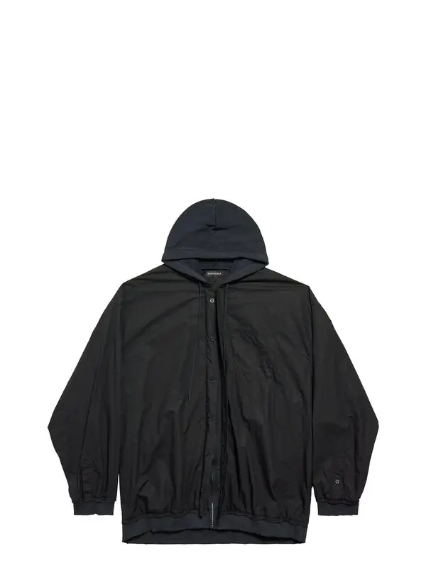 Balenciaga Hooded Distressed Shirt - Black